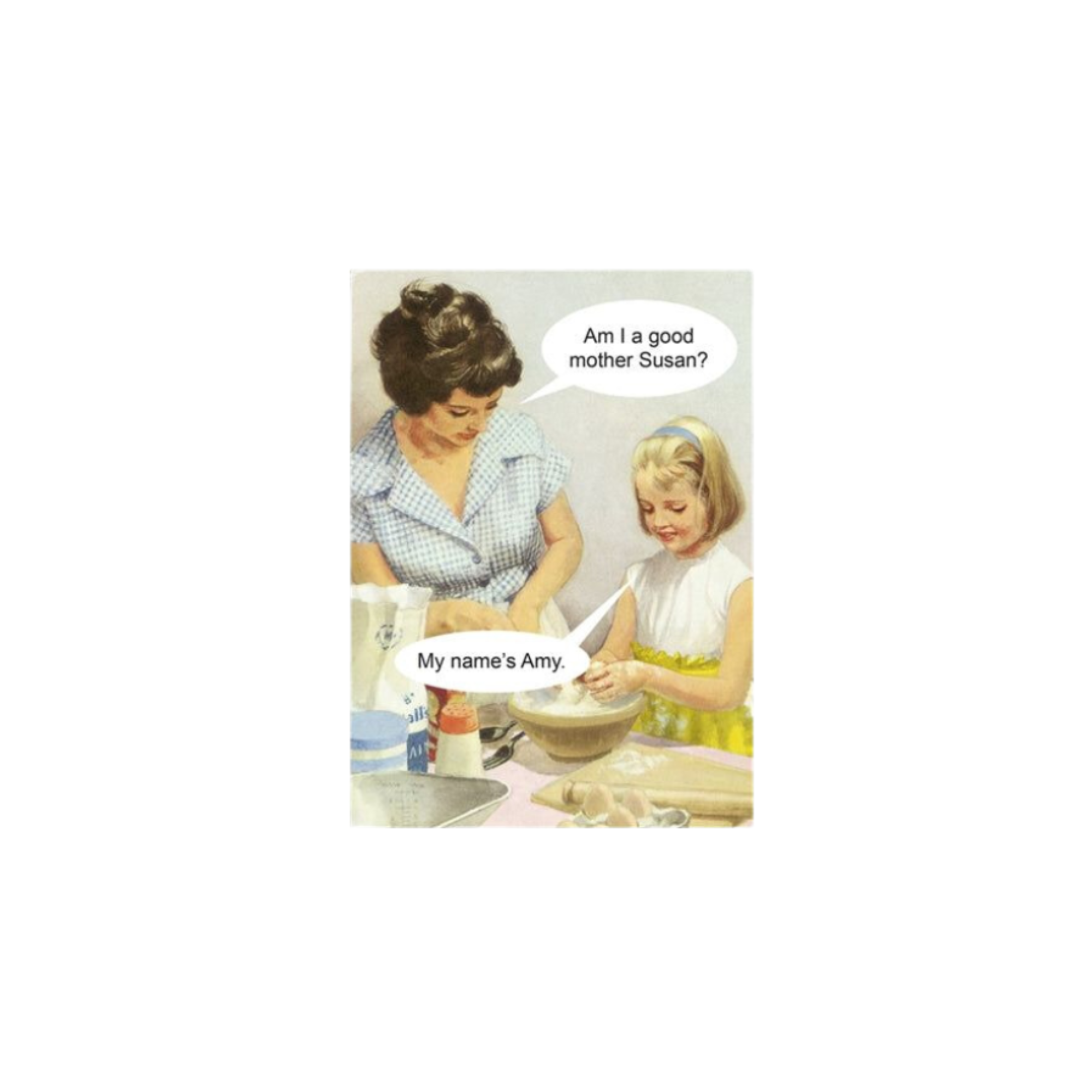 Columbian Bam Bam Memes Am I A Good Mother Greeting Card – Baltic