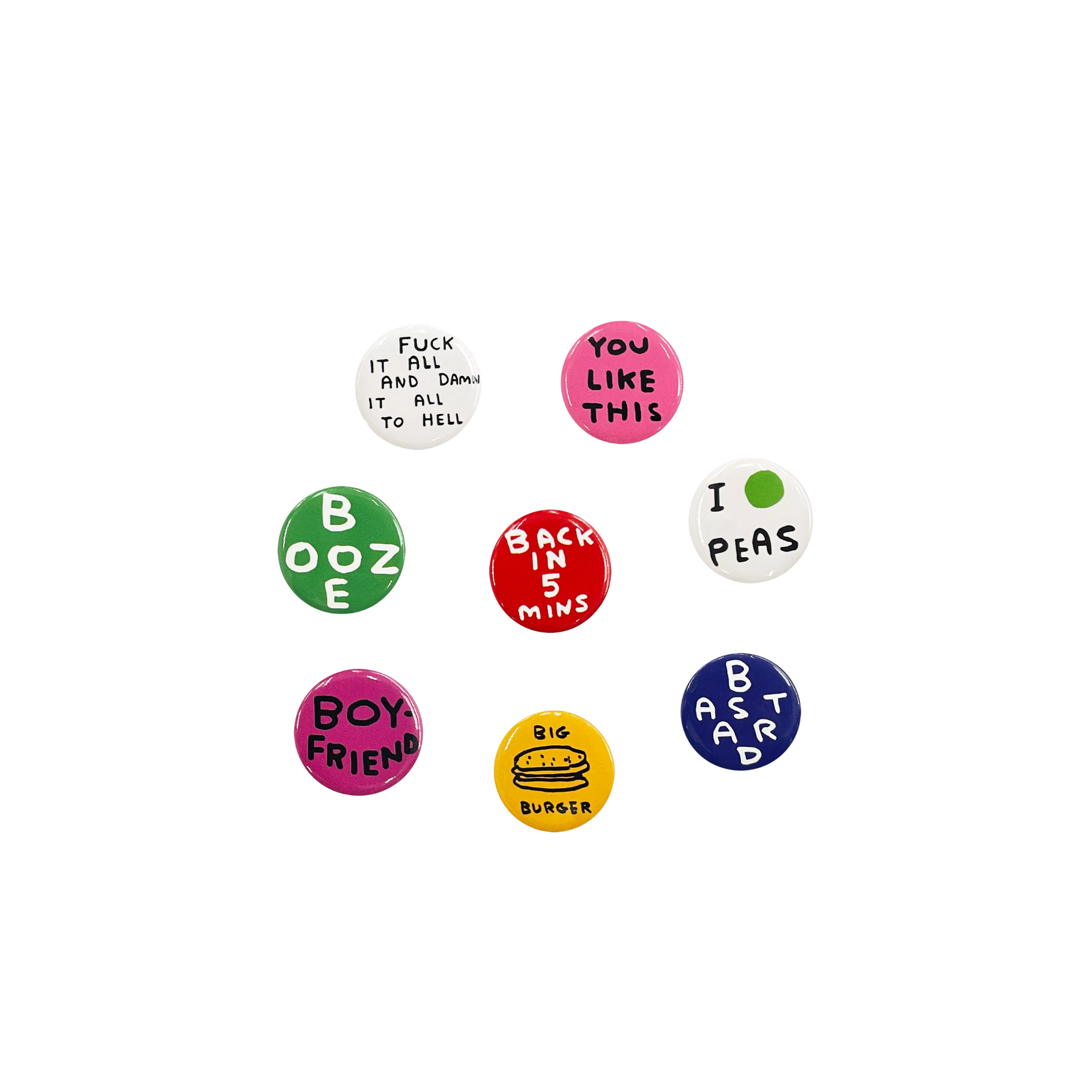 David Shrigley Badge Set 1 – Baltic Shop